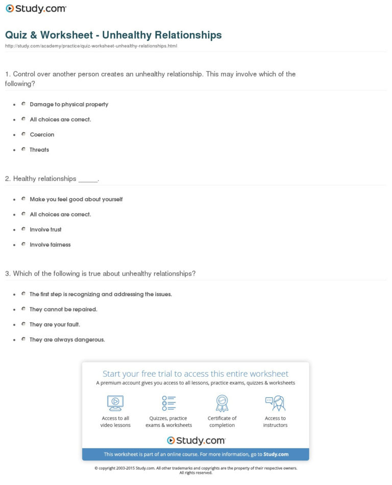 Building Healthy Relationships Worksheets — db-excel.com