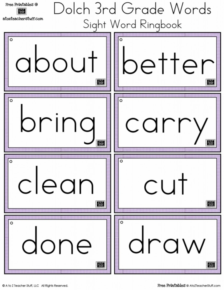 Fourth Grade Sight Words Worksheets — db-excel.com