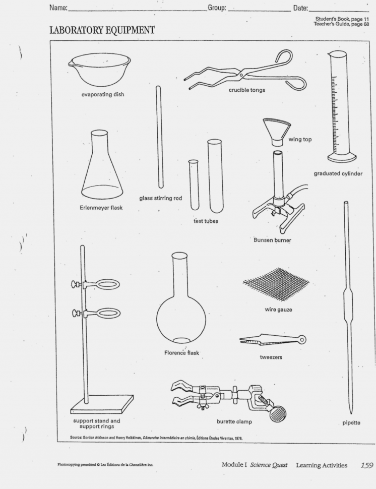 Chemistry Lab Equipment Worksheet — db-excel.com