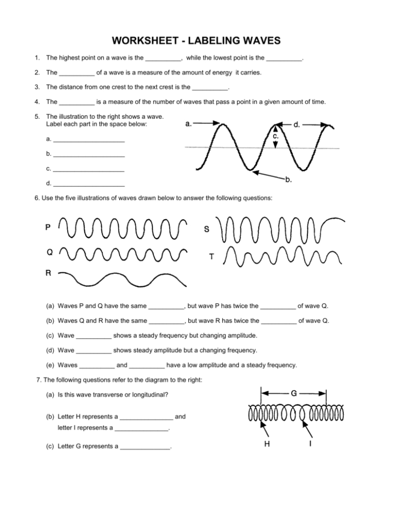 Worksheet Labeling Waves Answer Key Db excel