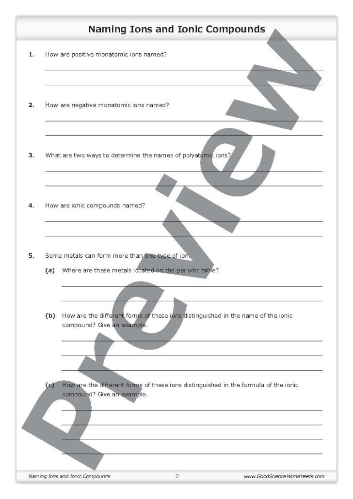 Polyatomic Ions Worksheet Answers Pogil — db-excel.com