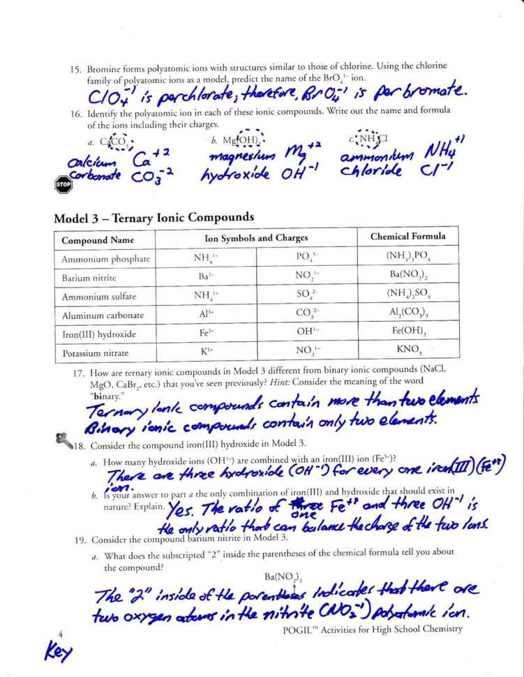 Naming Ionic Compounds Worksheet Pogil Db excel