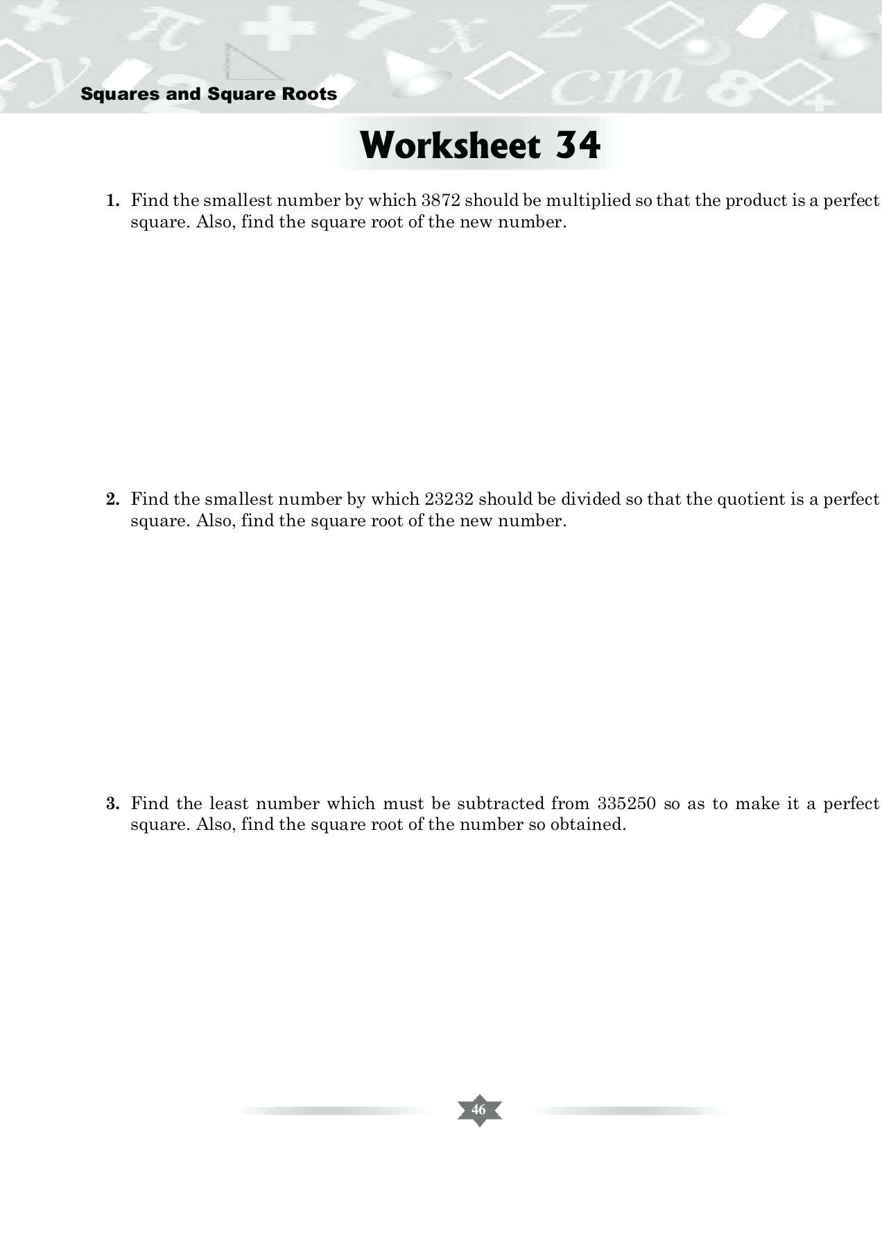 Worksheet On Square And Square Roots Db excel Worksheet On Square And Square Roots Db excel