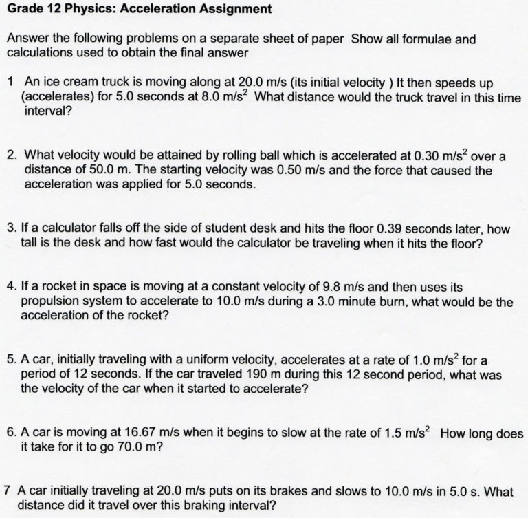 Worksheet Speed Velocity And Acceleration Worksheet S — db-excel.com