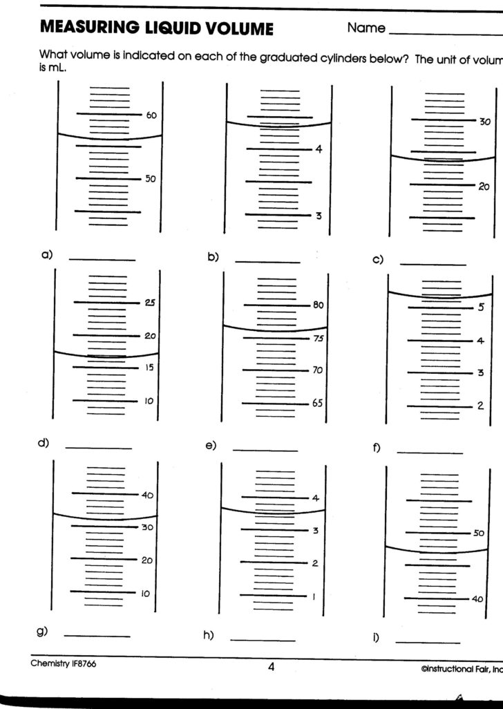 Graduated Cylinder Measuring Liquid Volume Worksheet Answer Key — db ...
