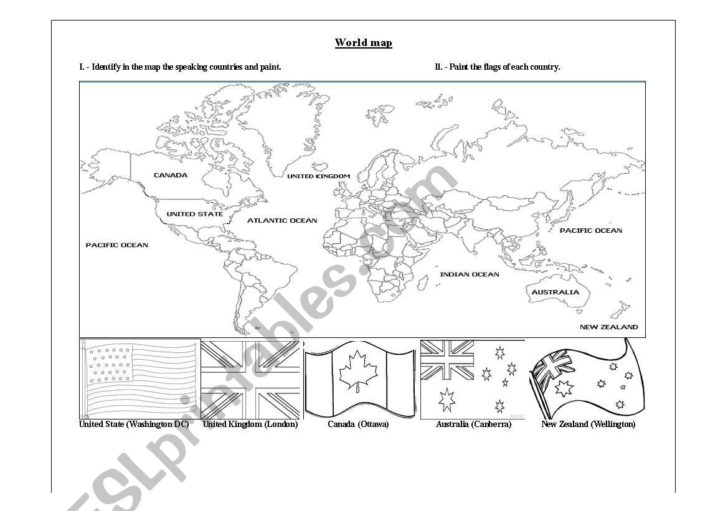 World Map Esl Worksheetraquelorena — db-excel.com