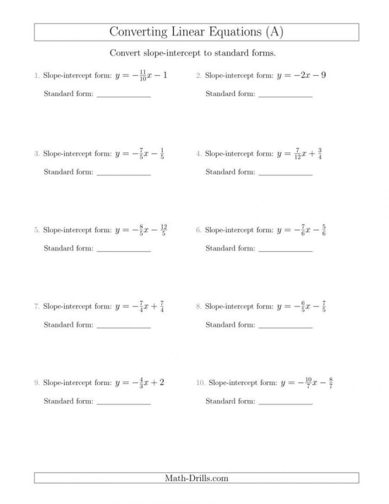 Linear Word Problem Worksheet