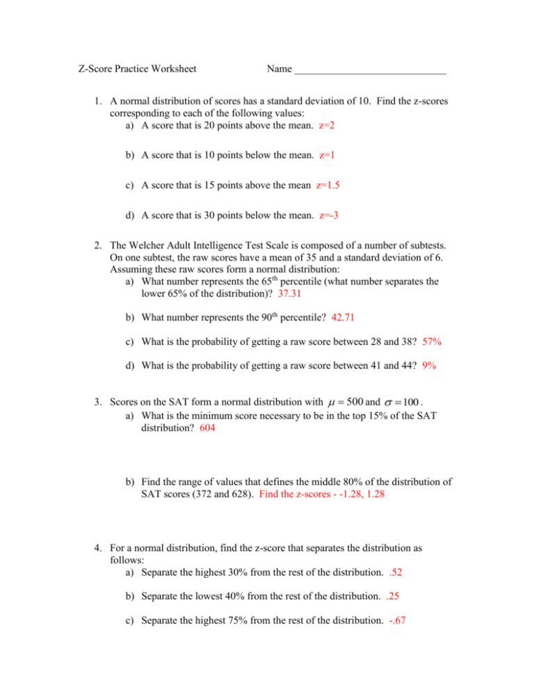Standard Deviation Worksheet With Answers Pdf — db-excel.com